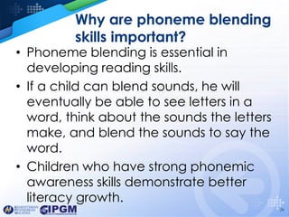 Week 4 topic 4 phonemic awareness isolation and blending c&l | PDF