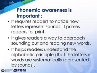 Week 4 topic 4 phonemic awareness isolation and blending c&l | PDF