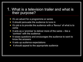Week 4 tv trailers form and conventions | PPT | Television | Entertainment