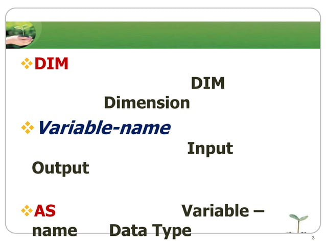 Variable Declaration & Constant | PPTX