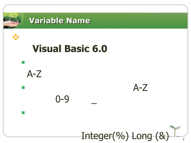Variable Declaration & Constant | PPTX