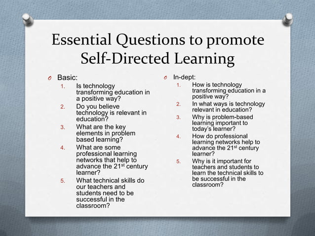 Self Directed Learning Presentation | PPT