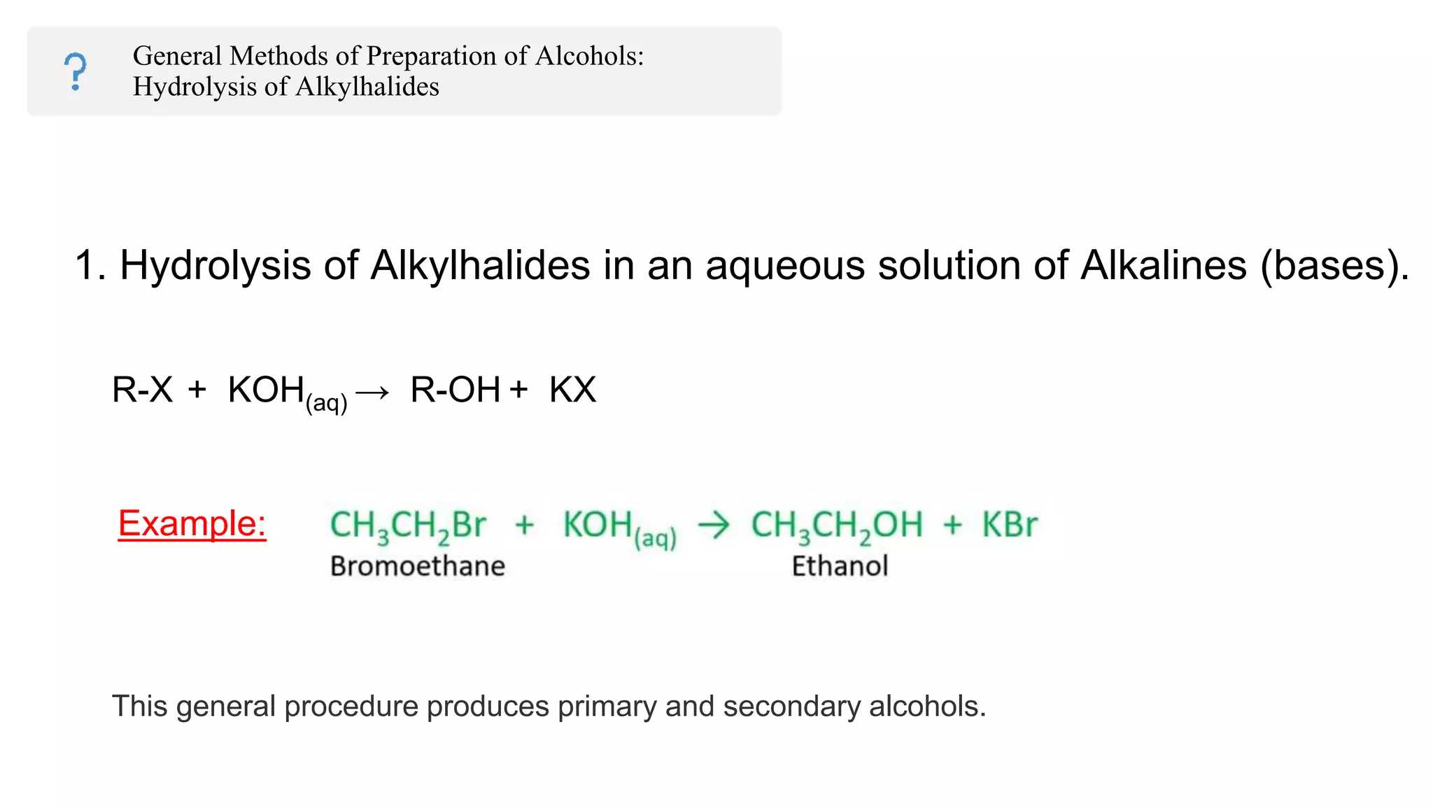 Week 5. preparation of alcohols | PPT
