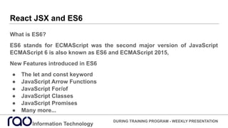 Overview of React.JS - Internship Presentation - Week 5 | PDF