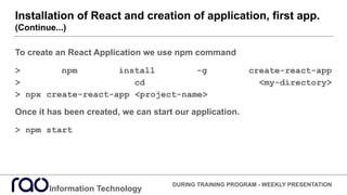 Overview of React.JS - Internship Presentation - Week 5 | PDF