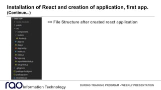 Overview of React.JS - Internship Presentation - Week 5 | PDF
