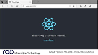 Overview of React.JS - Internship Presentation - Week 5 | PDF