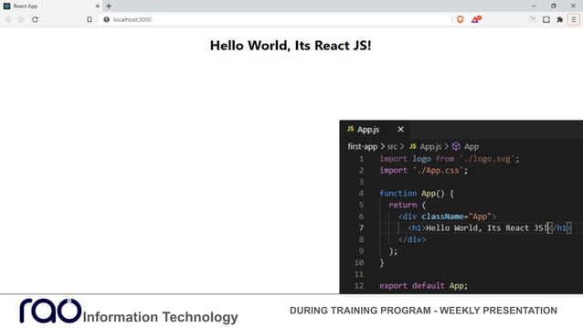 Overview of React.JS - Internship Presentation - Week 5 | PDF