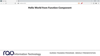 Overview of React.JS - Internship Presentation - Week 5 | PDF