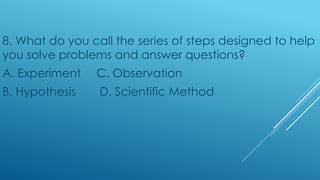 Planning, following, and recording scientific investigations | PPTX