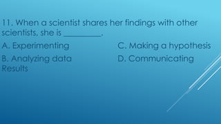 Planning, following, and recording scientific investigations | PPTX