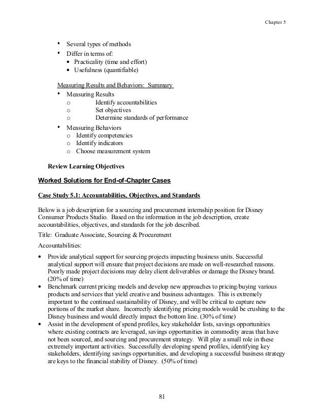 Case Study 5 1 Accountabilities Objectives And Standards - Study Poster