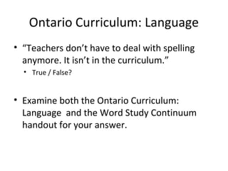 Week 5 class 1 - word study - spelling and grammar | PPT