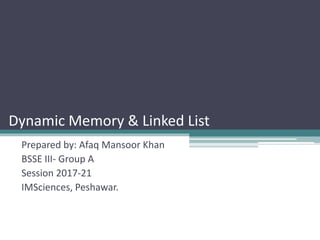 Dynamic Memory & Linked Lists | PPT