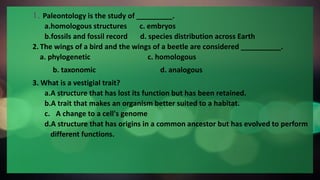 Science 10 -Quarter 3: EVIDENCE OF EVOLUTION | PPTX