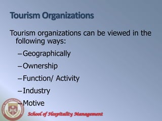 TSM 101 how tourism is organized | PPTX