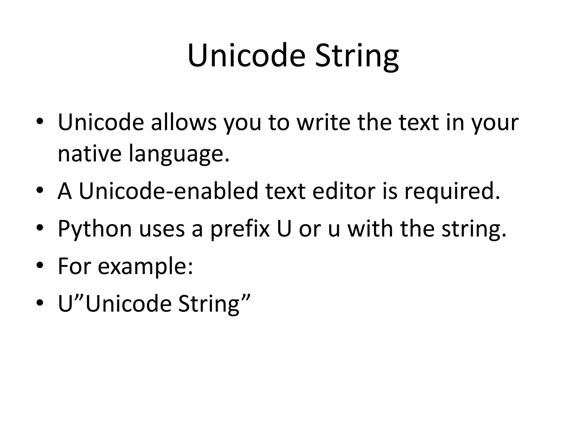 Strings are sequences of characters used. | PPT