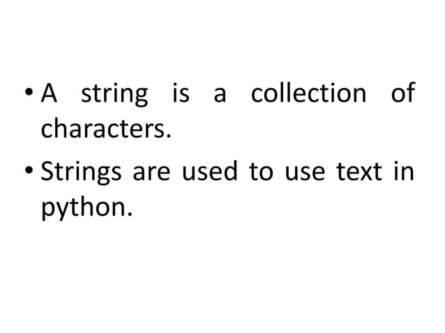 Strings are sequences of characters used. | PPT