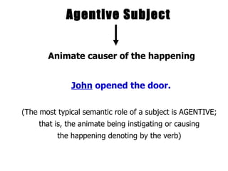 Week 5 syntactic and semantic role of clause elements (with key) | PPT