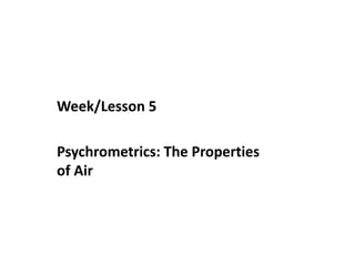 Psychrometrics | PPTX