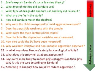 Week 5 Bandura Describe and Evaluate | PPTX