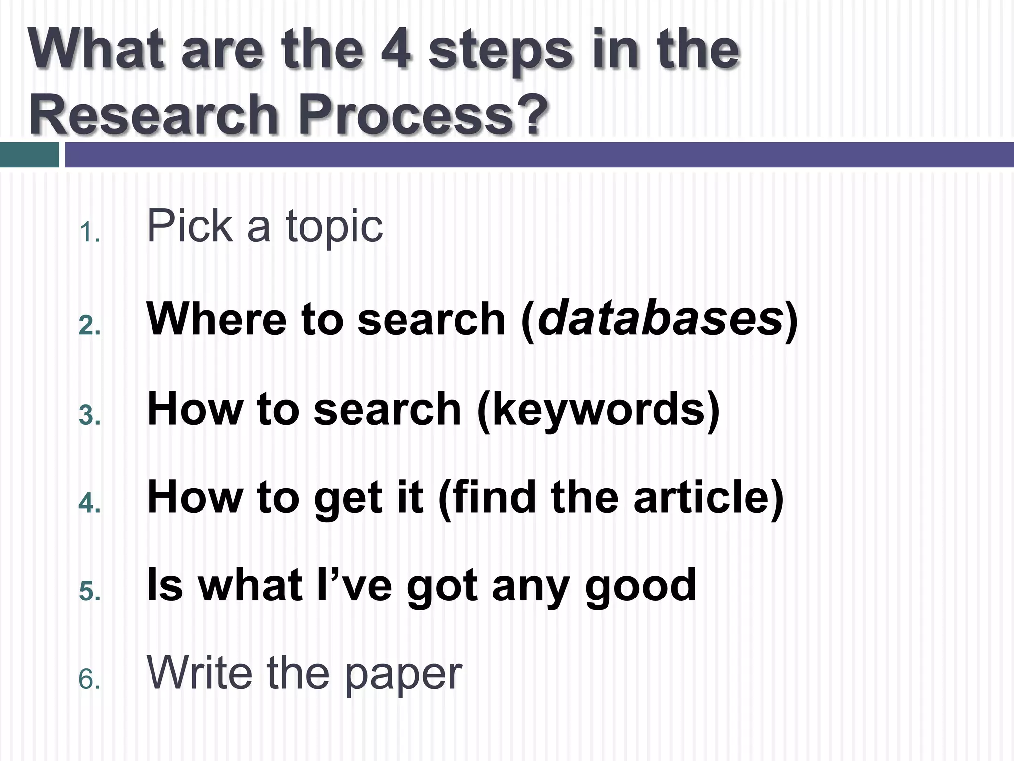 Navigating the Research Databases | PPTX