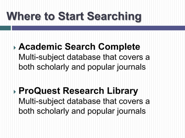 Navigating the Research Databases | PPTX | Databases | Computer Software and Applications