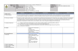 Daily Lesson plan effective communication | DOCX