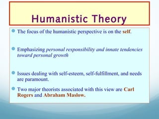 Humanistic Perspective Examples
