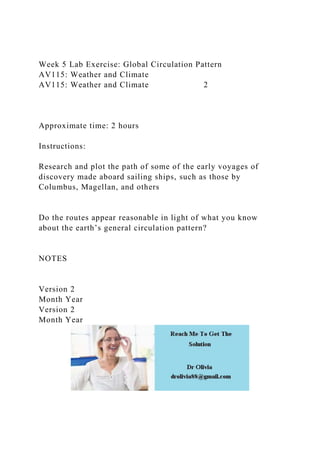 Week 5 Lab Exercise Global Circulation PatternAV115 Weather an | DOCX