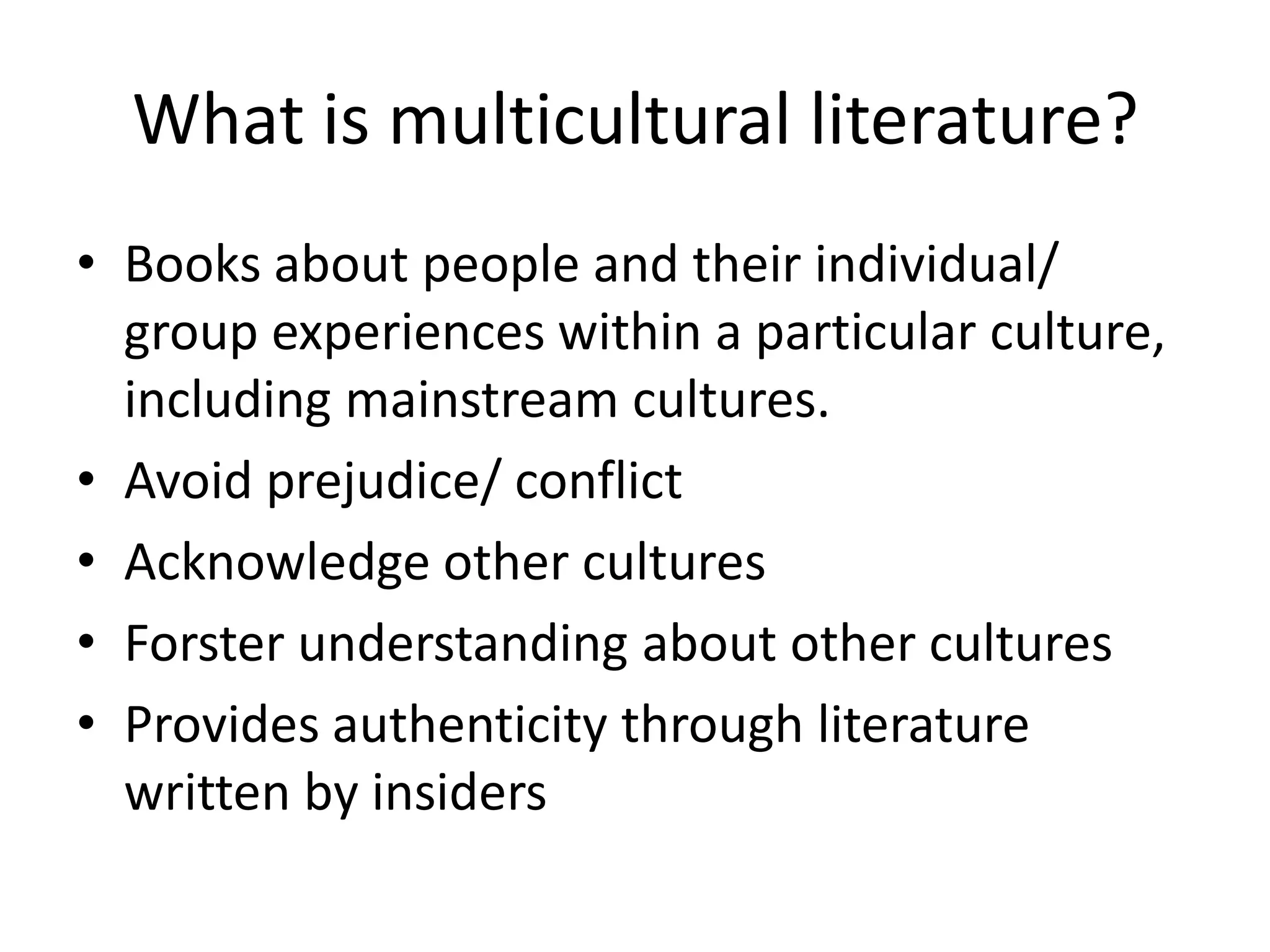 Week 5 multicultural literature | PPTX
