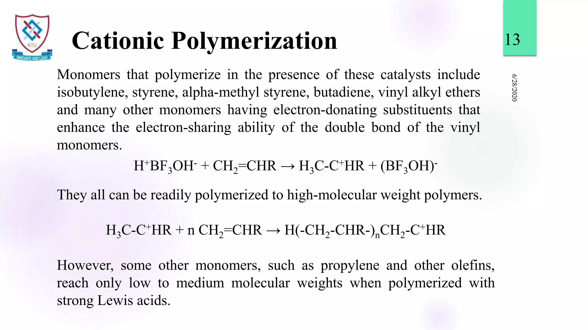 types of polymerization (Polymerization reaction | PPTX