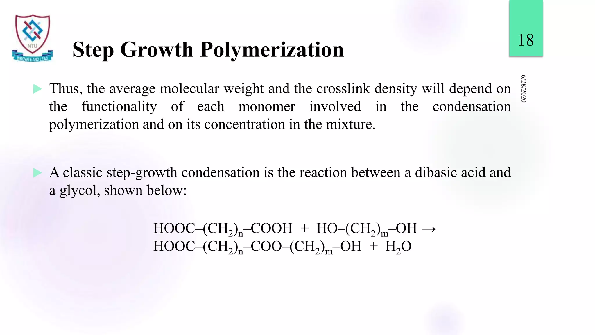 types of polymerization (Polymerization reaction | PPTX
