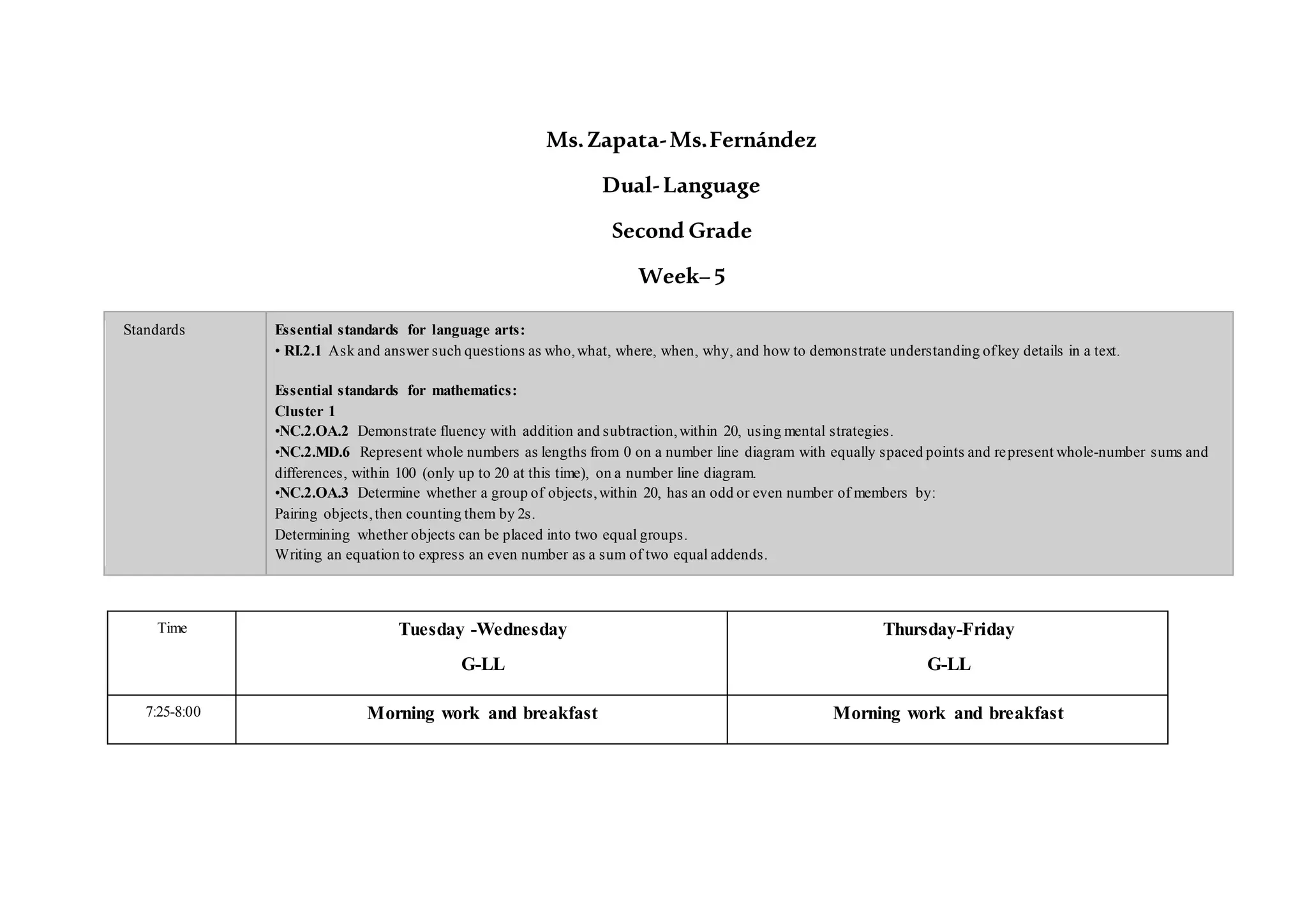 Week 5 planning | DOCX