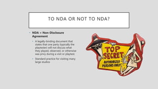 "You Made a Game, Now What?" Week 5: Playtesting best practices | PPT