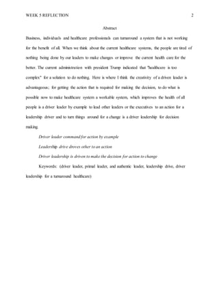 Week 5 reflection essay paper (2) | DOCX