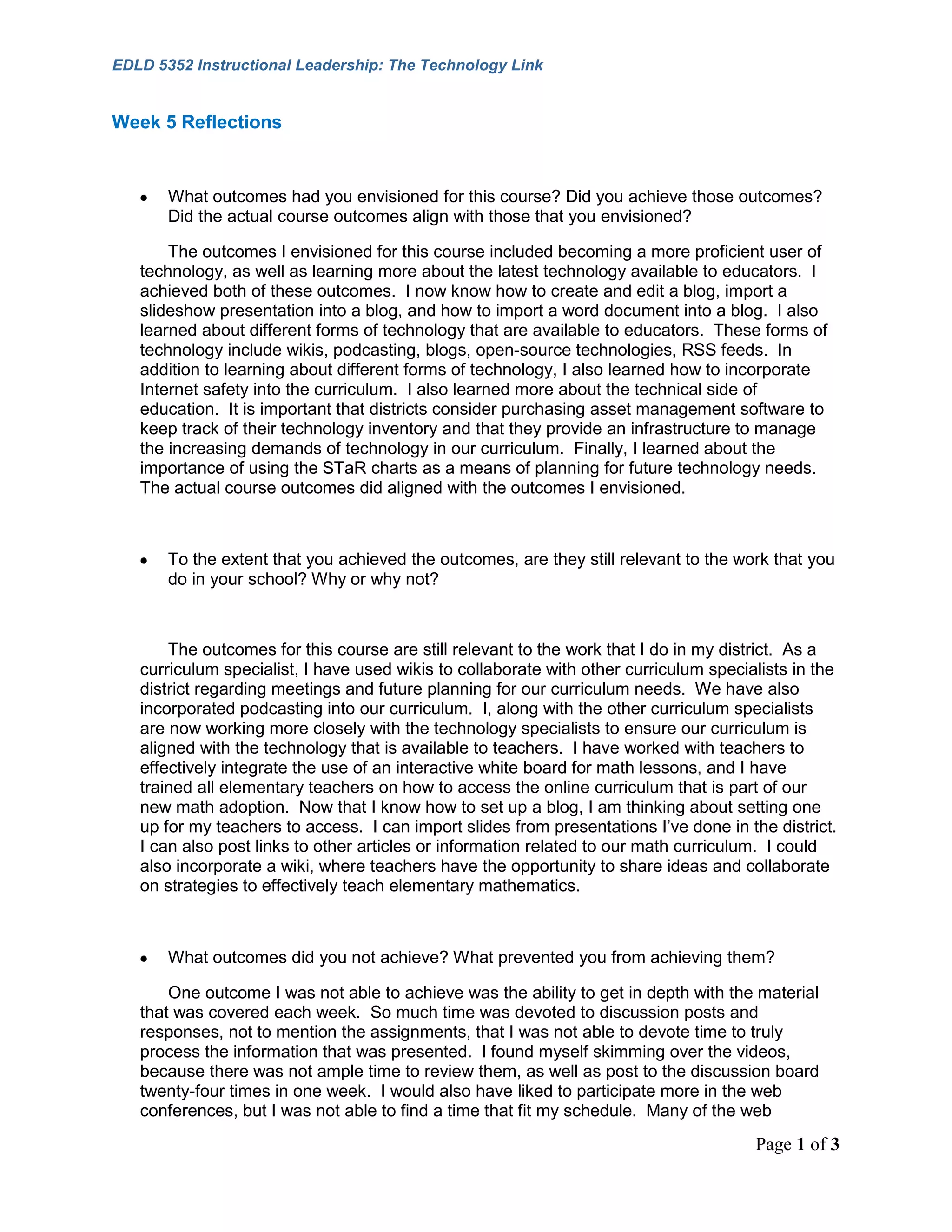 Week 5 Reflections | DOCX