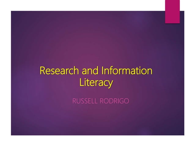 Week 5 Research and Information Literacy | PPT
