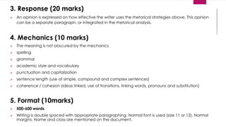 Week 5 rhetorical analysis (written) | PPT
