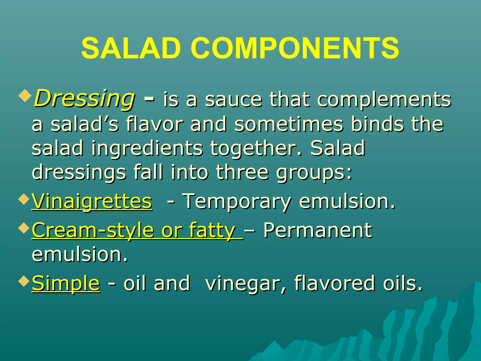 Salads and Salad dressing | PPT