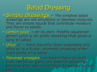 Salads and Salad dressing | PPT