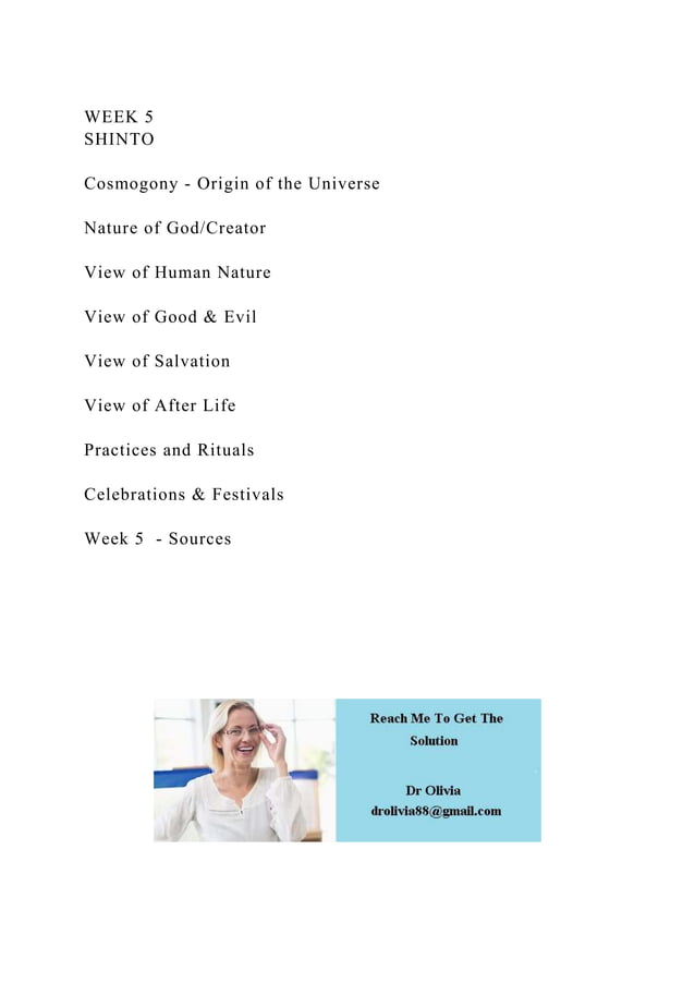 WEEK 5SHINTOCosmogony - Origin of the UniverseNature of Go.docx ...
