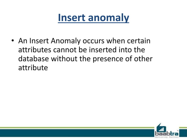 Week 5 Update Anomalies.pptx | Databases | Computer Software and Applications