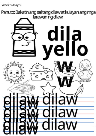Kinder Garten Worksheet Week 5_Matatag Curriculum | PPTX