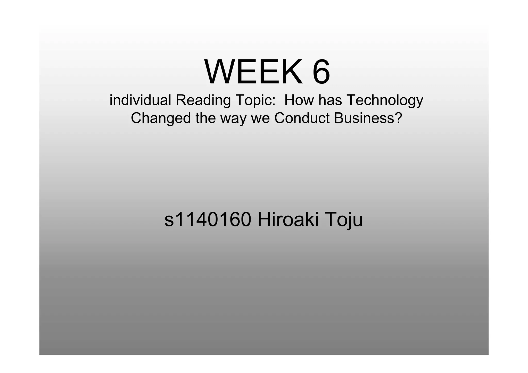 Week 6 | PPT