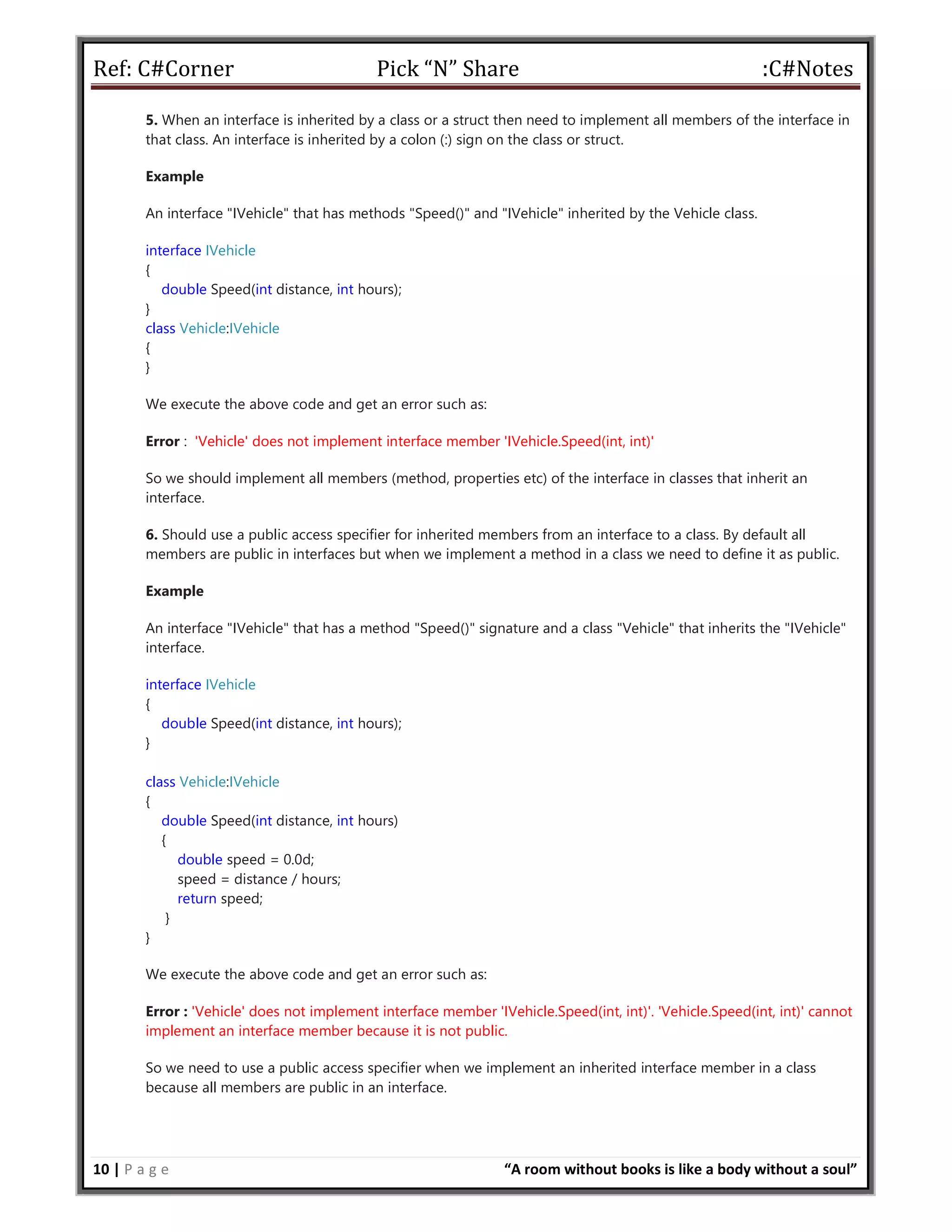 Polymorphism, Abstarct Class and Interface in C# | PDF