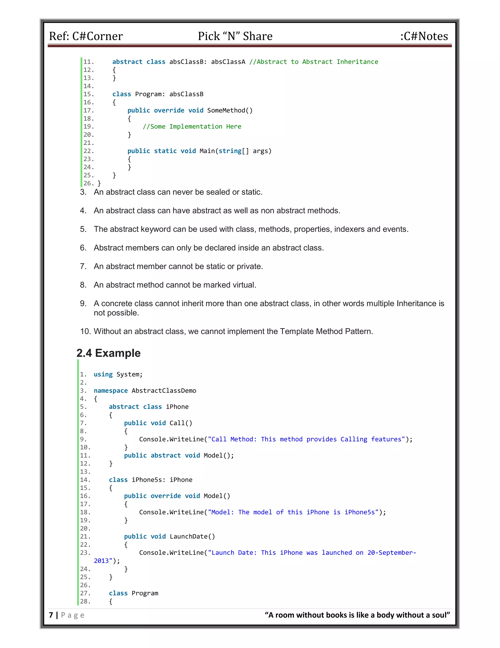 Polymorphism, Abstarct Class and Interface in C# | PDF