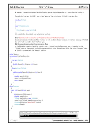 Polymorphism, Abstarct Class and Interface in C# | PDF