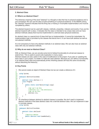 Polymorphism, Abstarct Class and Interface in C# | PDF