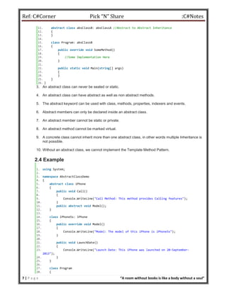 Polymorphism, Abstarct Class and Interface in C# | PDF